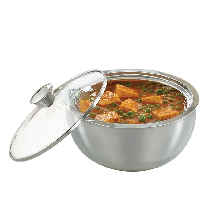 Borosil Stainless Steel Insulated Curry Server | 900 Ml | Silver ...