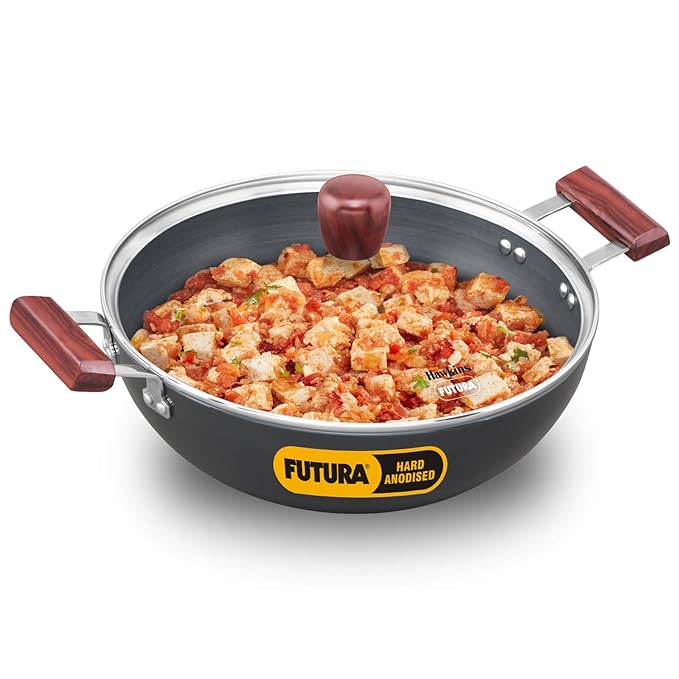 Hawkins Futura 5 litre Deep Fry Pan Induction Kadhai Hard Anodised Kad ...