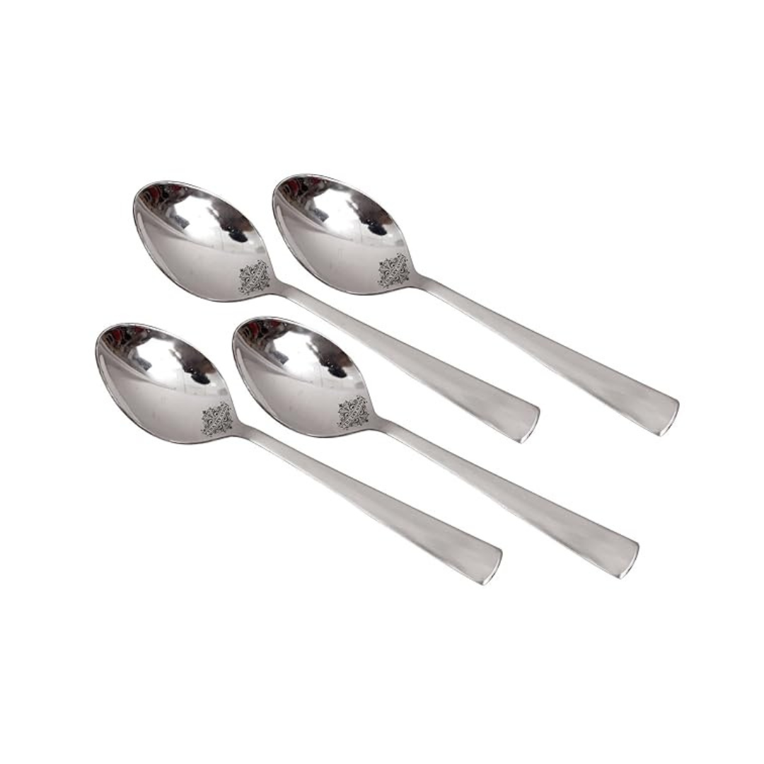 Indian Art Villa Matt Finsh Stainless Steel Table Spoon Cutlery Set, 4 ...