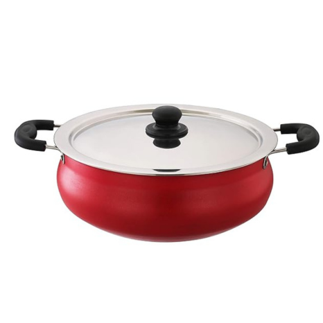 Sowbaghya Aluminium Non Stick Biryani Pot With Lid 6 Liter (Red) Handi ...