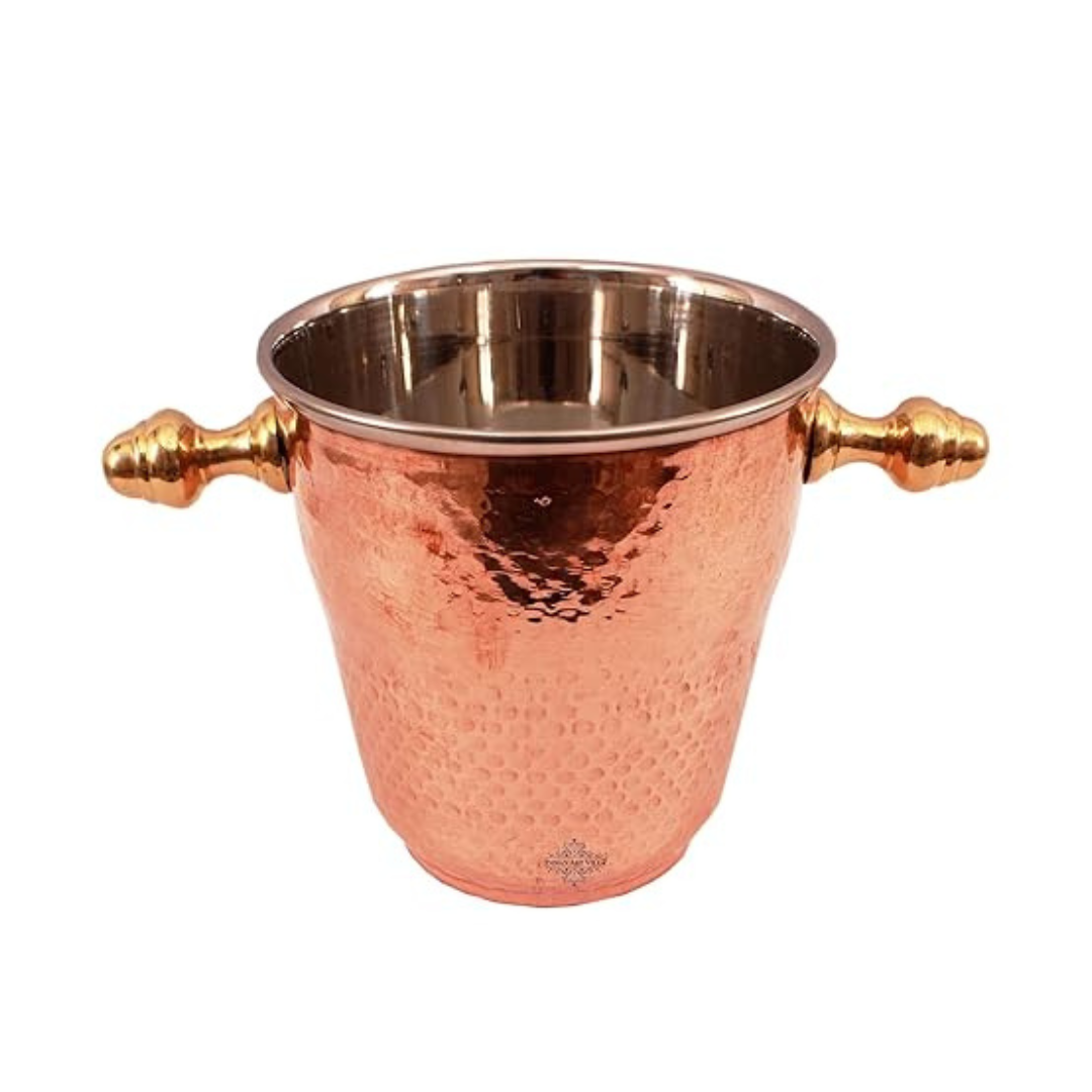 Indian Art Villa Handmade Copper & Steel Champagne Wine Ice Bucket | 6 ...