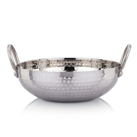 Praylady Stainless Steel Kadai with Handle Traditional Series 2mm Capa ...